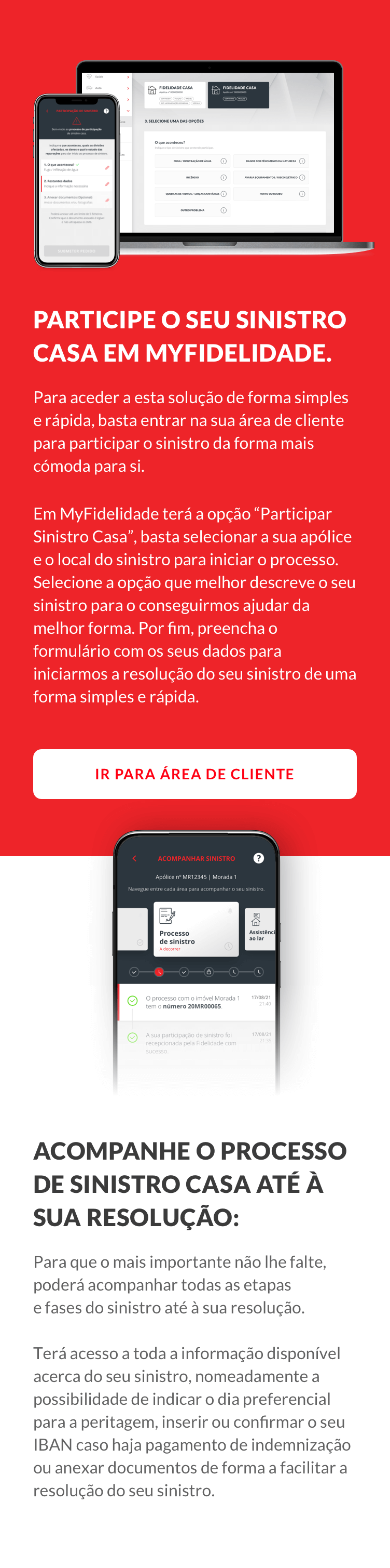 Participação de Sinistros Online | MyFidelidade